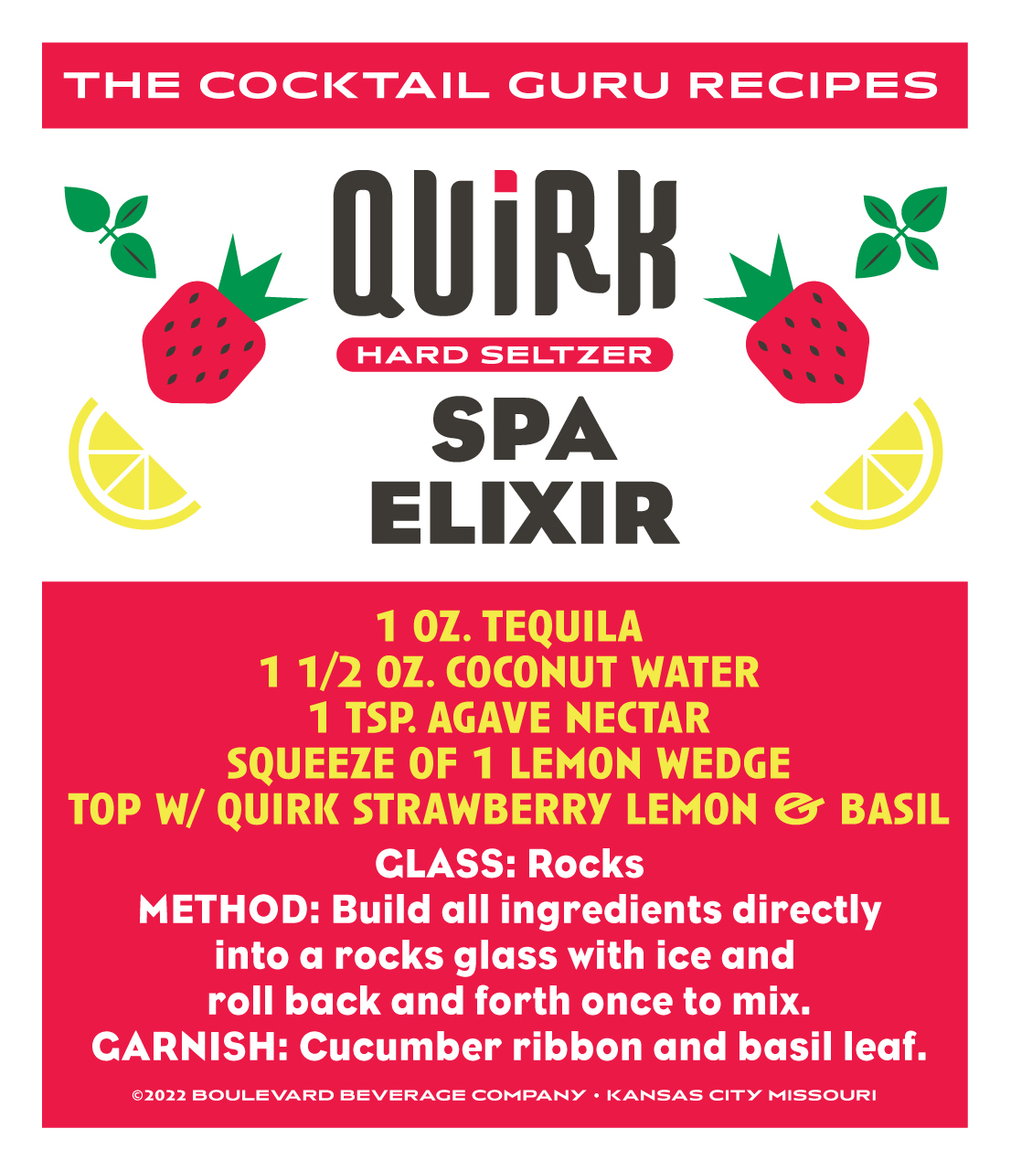 Quirk Hard Seltzer | Cocktail Recipes - Boulevard Brewing Company